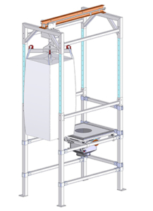 Bulk bag unloaders: telescopic design for adjustable big bag height